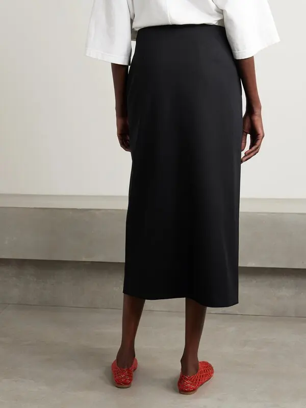 THE ROW Kavi Wool Wrap Midi Skirt