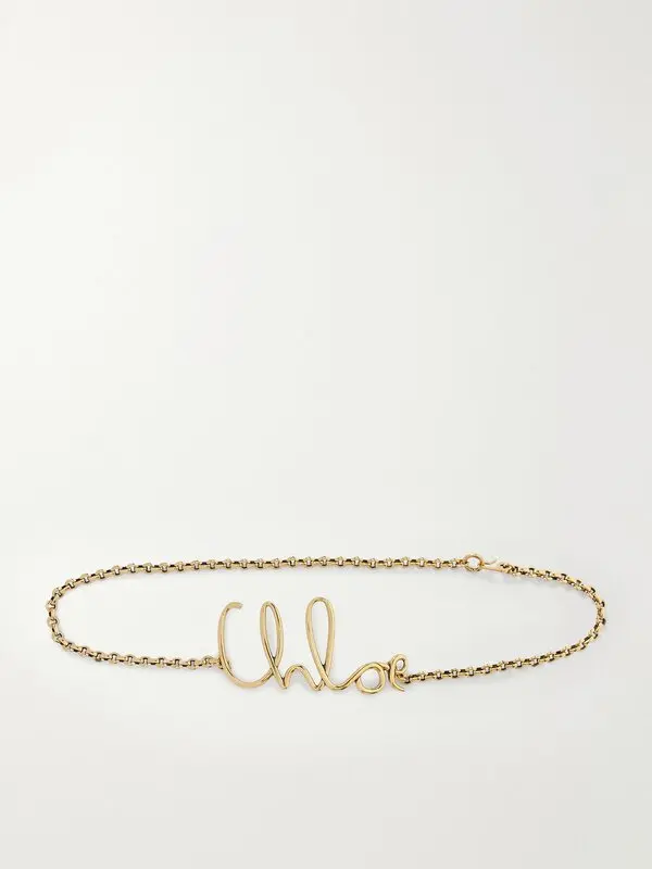 Chloé Tone Logo Belt - Gold