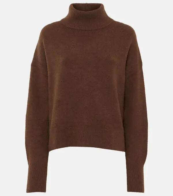 JOSEPH Cashmere-blend Turtleneck Sweater - Brown