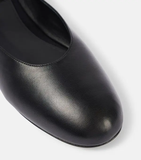 Co Lamb Leather Ballet Flats With Buckle-fastening Ankle Strap