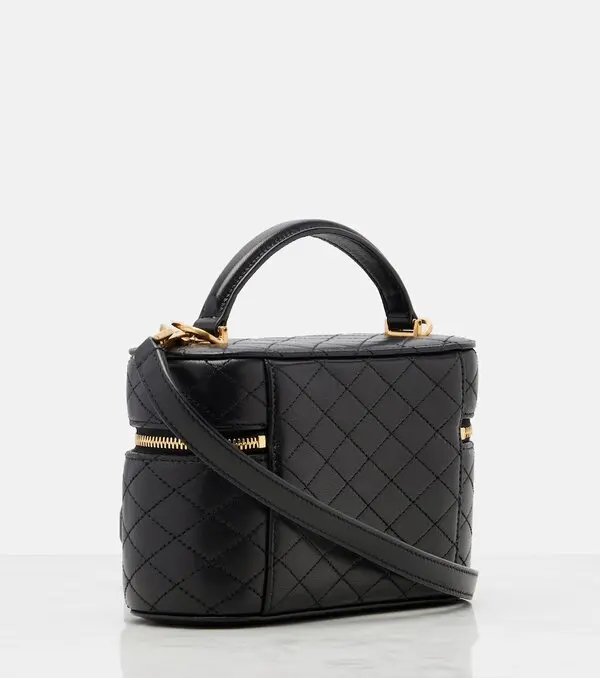 Saint Laurent Gaby Quilted Leather Vanity Case - Black