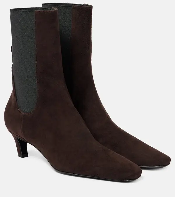 TOTEME Suede Ankle Boots - Brown