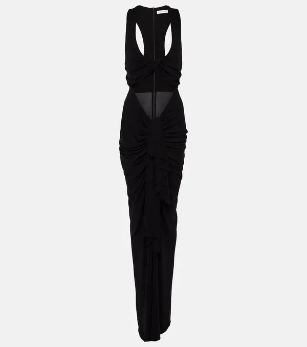 Christopher Esber Vivenda Cutout Jersey Maxi Dress - Black