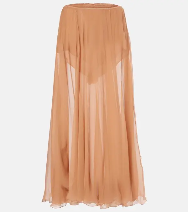 Chloé Silk Muslin Midi Skirt
