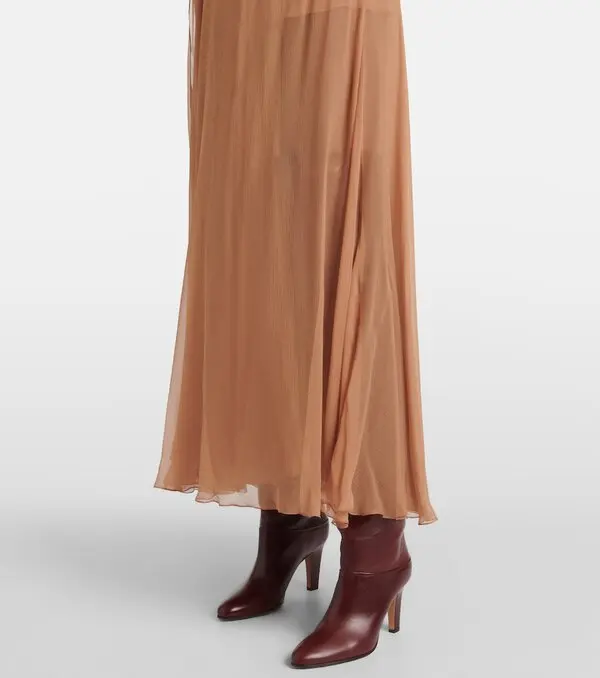 Chloé Silk Muslin Midi Skirt