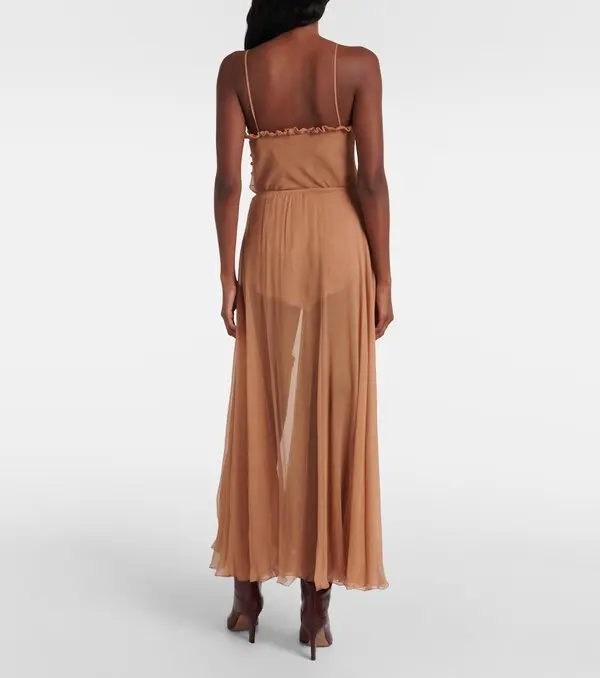 Chloé Silk Muslin Midi Skirt