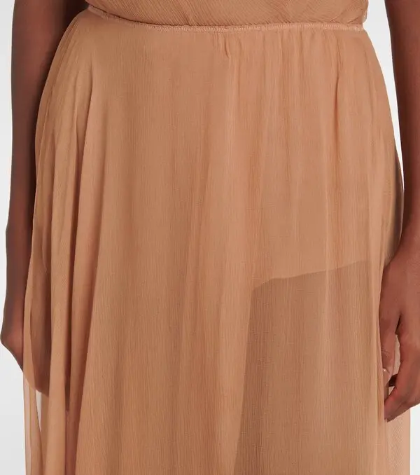 Chloé Silk Muslin Midi Skirt