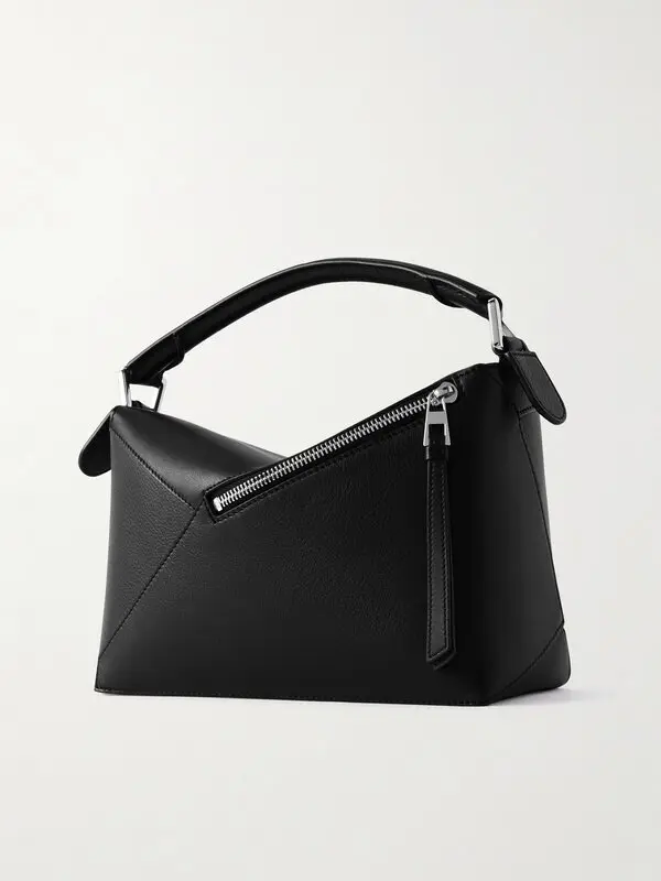 Loewe Puzzle Edge Small Textured-leather Shoulder Bag - Black