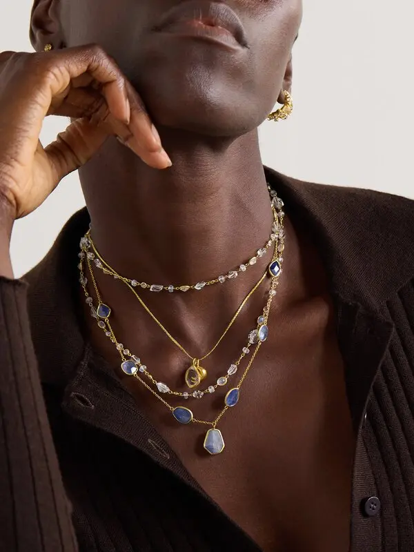 PIPPA SMALL 18-karat Gold And Sapphire Necklace