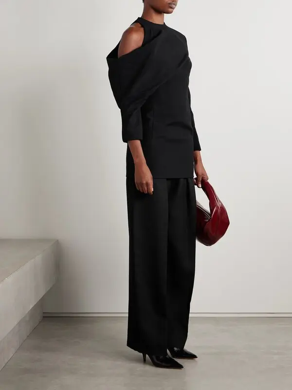 Khaite Tristan One-shoulder Draped Cady Top