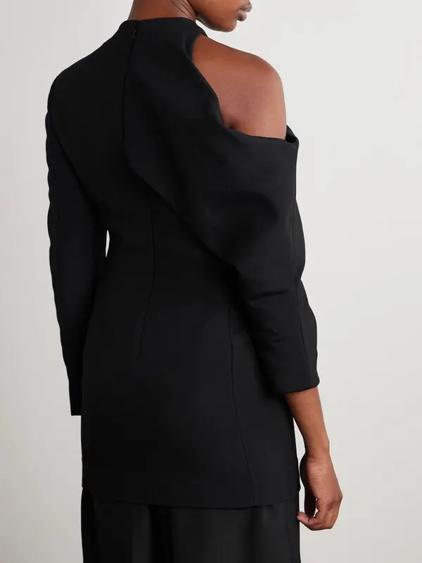Khaite Tristan One-shoulder Draped Cady Top