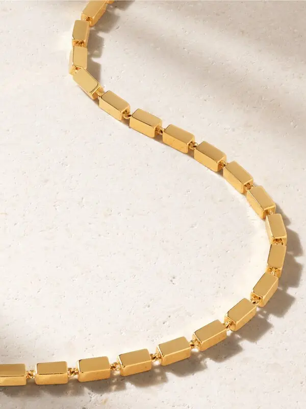 SUZANNE KALAN 18-karat Rectangular Link Necklace