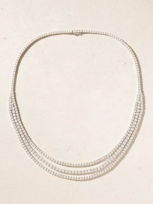 ANITA KO Hepburn 18-karat White Diamond Choker Necklace - Silver