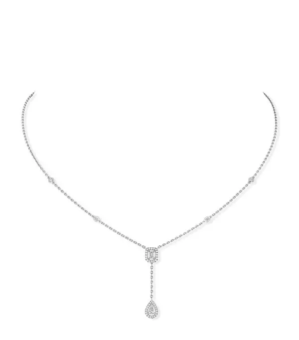 Messika My Twin White Gold And Diamond Necklace - Silver
