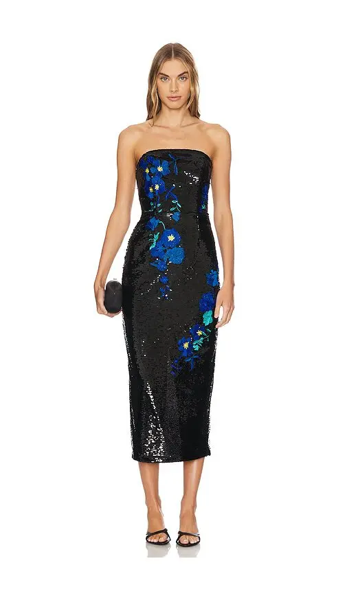 MILLY Floral Sequins Dress