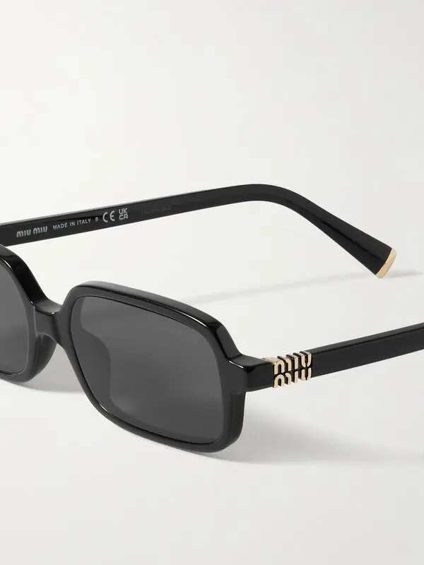 Miu Miu Rectangular-frame Acetate Sunglasses - Black