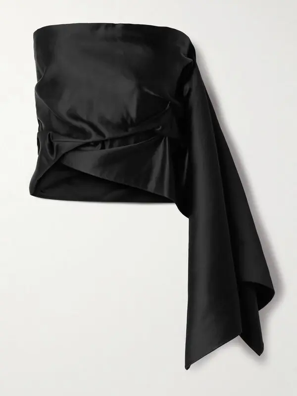 THE ROW Nana Strapless Draped Satin Top