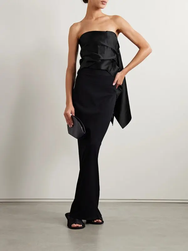 THE ROW Nana Strapless Draped Satin Top