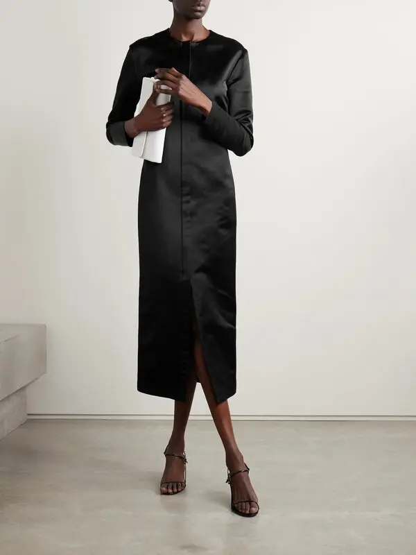 THE ROW Iside Duchesse-satin Midi Dress