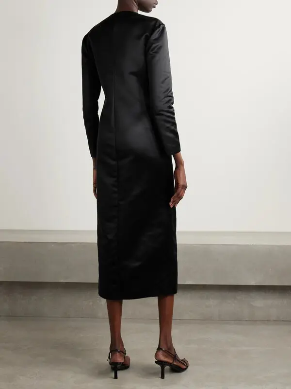 THE ROW Iside Duchesse-satin Midi Dress