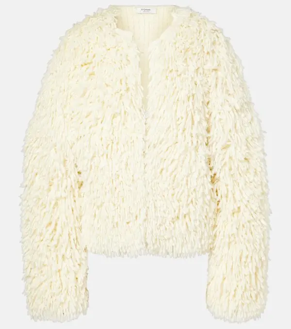 FFORME Van Fringed Wool-blend Jacket - White