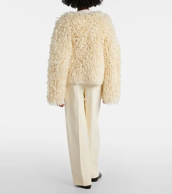 FFORME Van Fringed Wool-blend Jacket - White