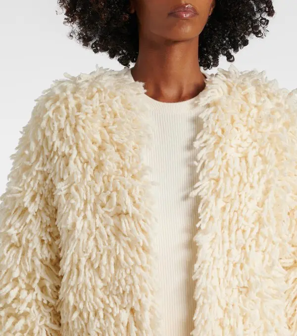 FFORME Van Fringed Wool-blend Jacket - White