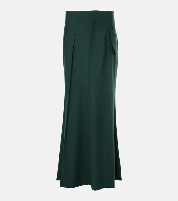 Victoria Beckham Asymmetrical Maxi Skirt - Green