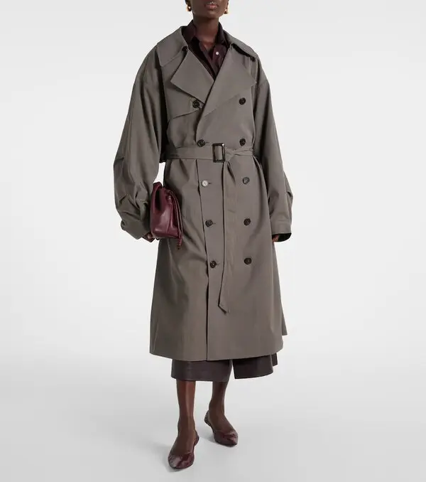 THE FRANKIE SHOP Mavis Oversized Trench Coat In Heather