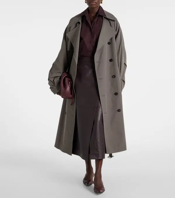 THE FRANKIE SHOP Mavis Oversized Trench Coat In Heather