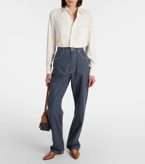 Loro Piana High-rise Wide-leg Jeans