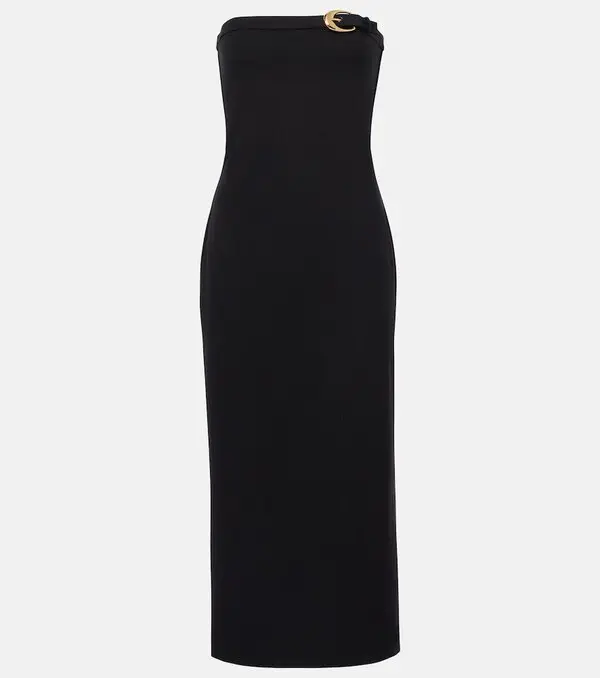Staud Beekman Strapless Midi Dress - Black