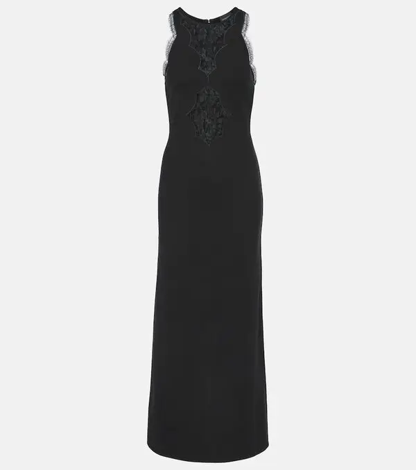 Giambattista Valli Lace-trimmed Midi Dress - Black