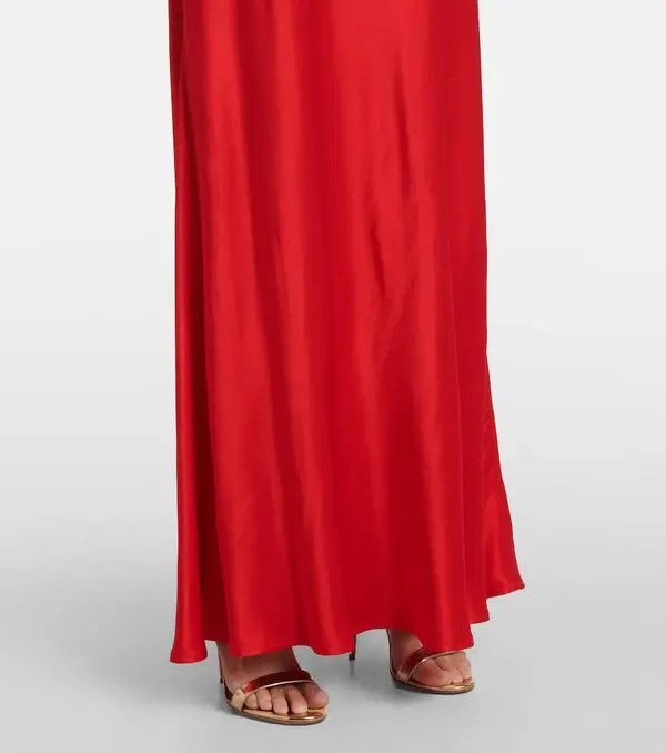 Rixo Halterneck Satin Gown - Red