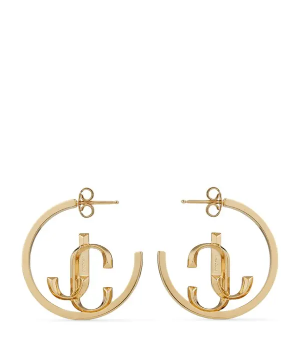 JIMMY CHOO Jc Monogram Hoop Earrings