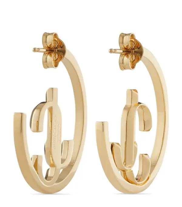 JIMMY CHOO Jc Monogram Hoop Earrings