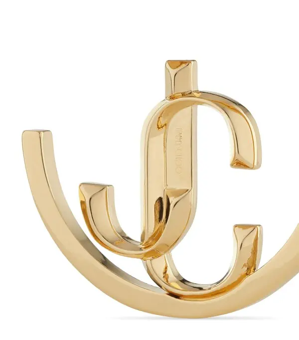 JIMMY CHOO Jc Monogram Hoop Earrings