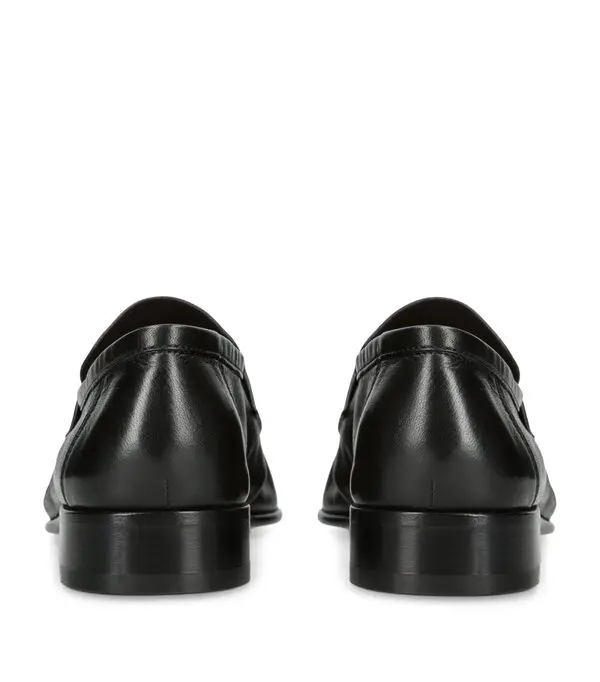 THE ROW Soft Leather Loafers - Black
