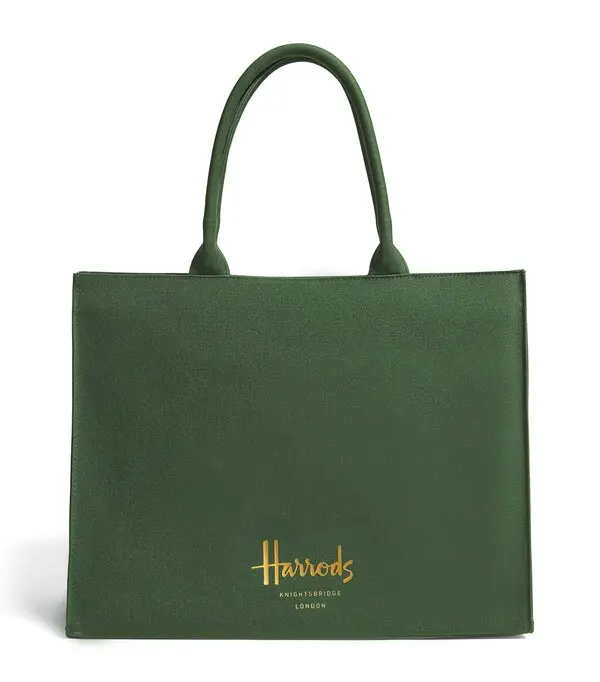 Harrods Large Cotton Logo Tote Bag - Green