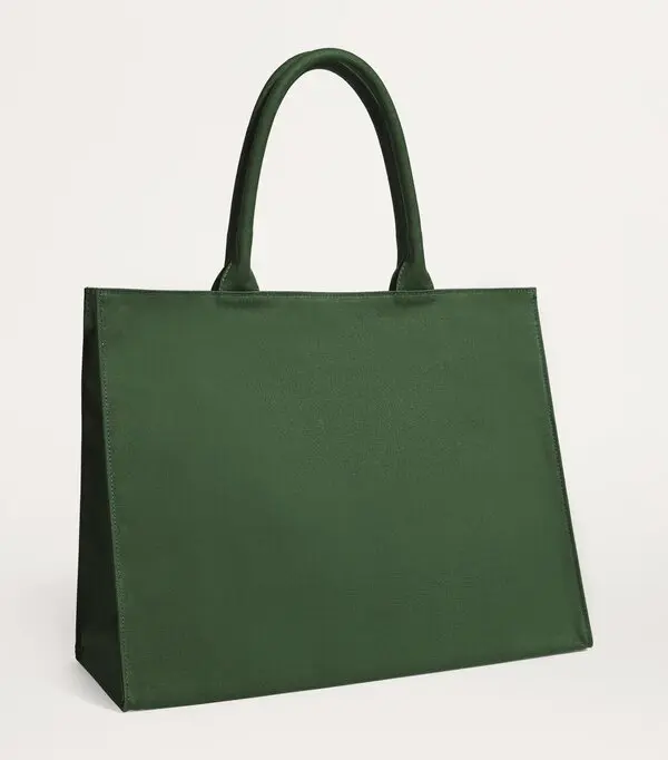Harrods Large Cotton Logo Tote Bag - Green