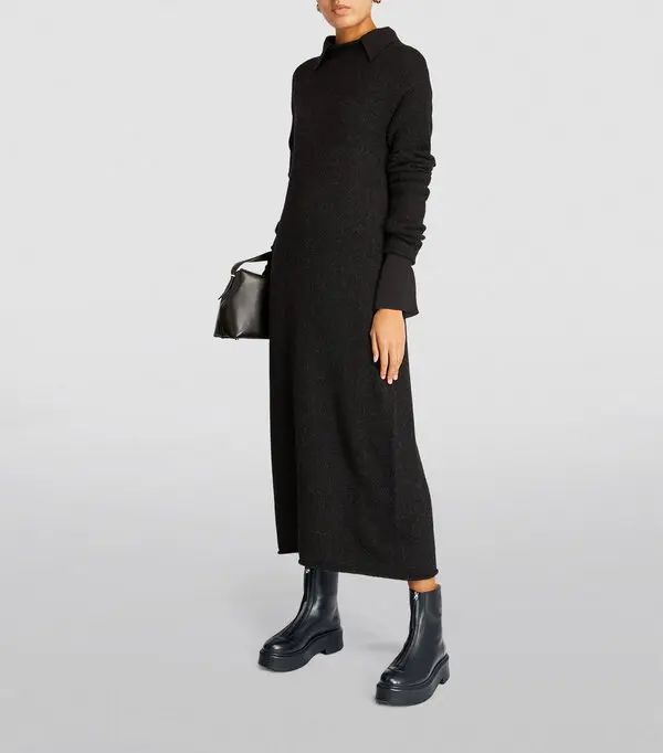 THE ROW Zipped Leather Ankle Boots - Black