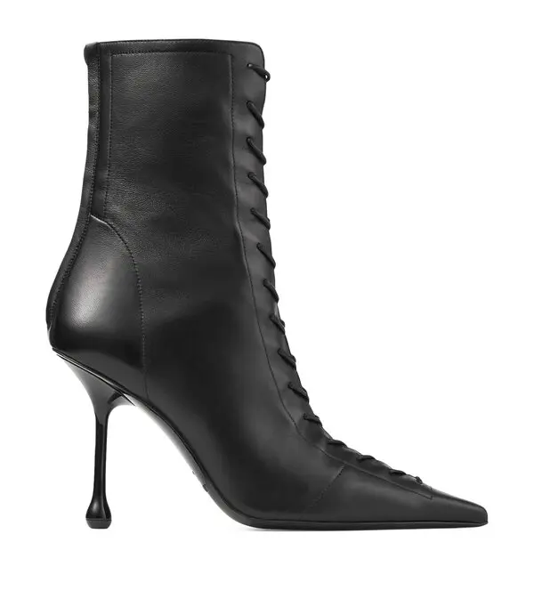 JIMMY CHOO Scarlett 95 Leather Boots - Black