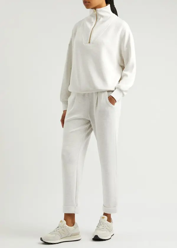 Varley The Rolled Stretch-jersey Sweatpants - Ivory