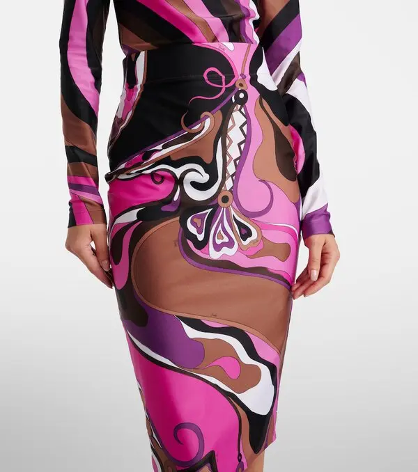 Emilio Pucci Orchidee Pencil Skirt