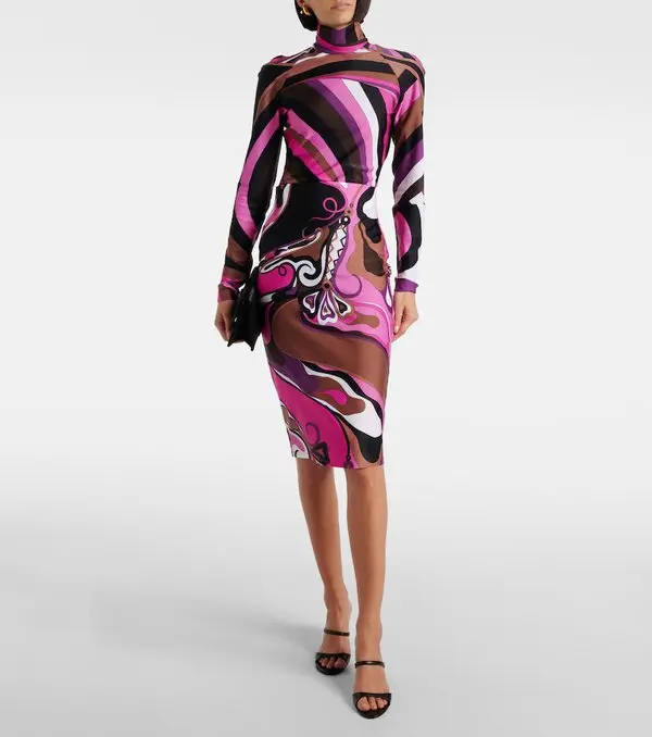 Emilio Pucci Orchidee Pencil Skirt