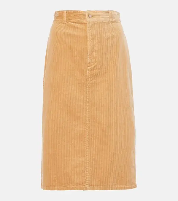 Polo Ralph Lauren Cotton Corduroy Pencil Skirt - Beige