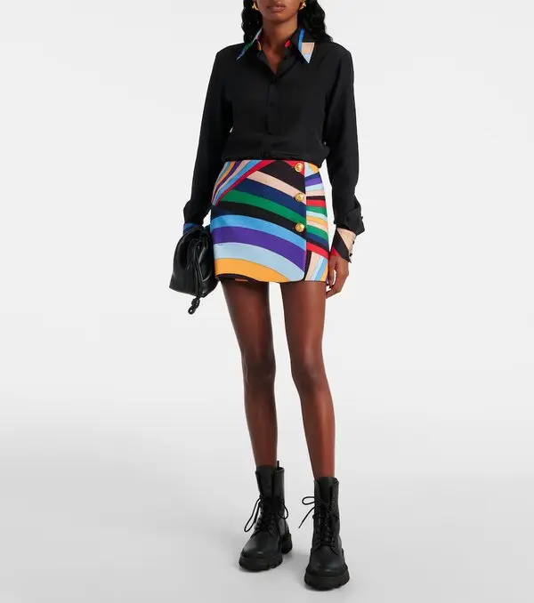 Emilio Pucci Silk Crepe De Chine Polo Shirt