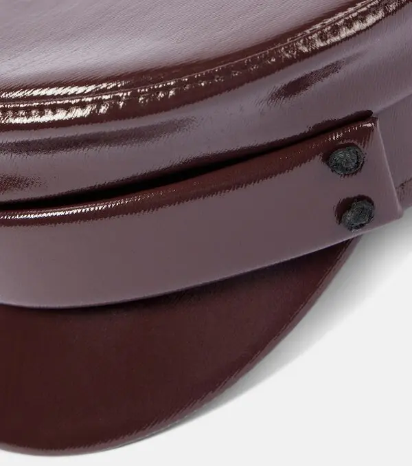 Ruslan Baginskiy Faux Leather Newsboy Cap - Brown