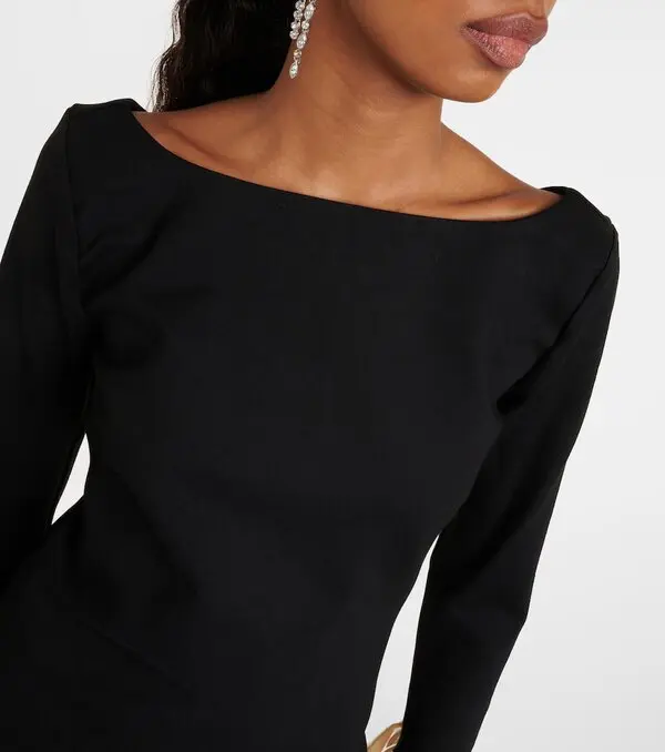 Staud Hawthorne Mini Dress With Taffeta Sleeves - Black