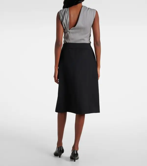JACQUES WEI Sequined Wool Pencil Skirt